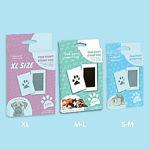 FUR GIFT Paw Print Stamp Pad, 100% Pet Safe, Pet Paw Print Kit, No-Mess Ink Pad, Imprint Cards, Pet Memorial Keepsake, Dogs, Cats, Small Pets, Pet Owner, Pet Memory Project, Nose Print (Medium-Large)