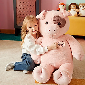 IKASA Stuffed Toy Jumbo Pig, 30'' Plush Animal, Premium Quality Soft Toy for Kids, Gift for Birthday or Holiday