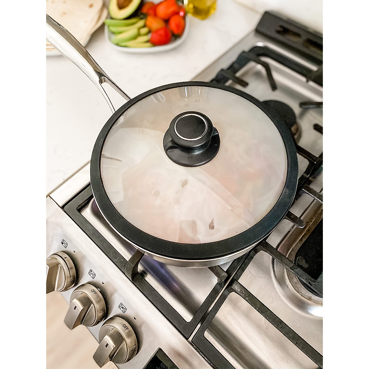 Black Cube Stainless Steel 2.5 QT Saucepan With Lid, 3 Ply Professional Grade Steel 8-Inch Pan, Sliver, Dishwasher Safe.