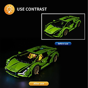 Vaodest LED Light for Lego 42107 Panigale V4R Motorcycle,Design and Configuration Compatible with Model 42107 (LED Light Only, Not Building Block Kit)