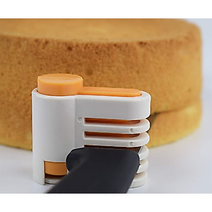 2PCS DIY Cake Slicer, Stratification Auxiliary, Bread Slice, Toast Cut, 5 Layers Leveler Slicer, Kitchen Fixator Tool (2, Orange)