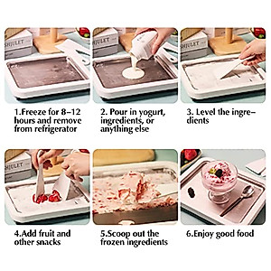 Ice Cream Maker Ice frying machine,Homemade fruit ice stir-frying machine,Unplugged stir-fried yogurt tray, Internet celebrity small household children's ice frying machine, Parent-child interaction, Freezing at breakneck speed,Summer parties,Convenient f