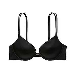 Victoria's Secret Push Up Bra, Adds One Cup Size, Padded, Plunge Neckline, Bras for Women, Very Sexy Collection, Black (36C)