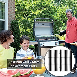 Hongso 17.5" Cast Iron Grill Grates Replacement Parts for Weber Spirit 200 Series, Spirit E-210 S-210, Spirit II 210 Series (2017 and Newer) Gas Grills (with Front-Mounted Control Panels), 7637 PCG637