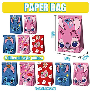 desmilo 90pcs Birthday Decorations Include 10 Bracelets, 10 Keychains, 10 Acrylic Button Pins, 10 Paper Bags, and 50 Stickers, Party Supplies for Birthday Party Favors Set