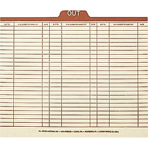 Smead Out Guide Printed Forma Style, 1/5-Cut Tab Center Position, Guide Height, Letter Size, Manila, 100 per Box (51910)