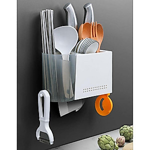 2 Pcs Utensil Holder Cutlery Caddy Wall Mounted High Capacity for Home Kitchen Knife Fork Spoon Tableware Organisers yubin1993 (Color : Blue)