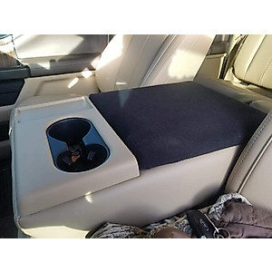 AVOMAR Black Center Console Armrest Soft Pad Protector Cover Compatible with Ford F150 F250 Truck Series 2010-2018 - Black