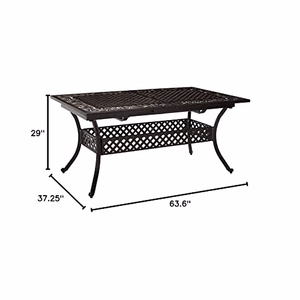 Christopher Knight Home Outdoor Expandable Patio Dining Table, 64"-81", Cast Aluminum, Shiny Copper