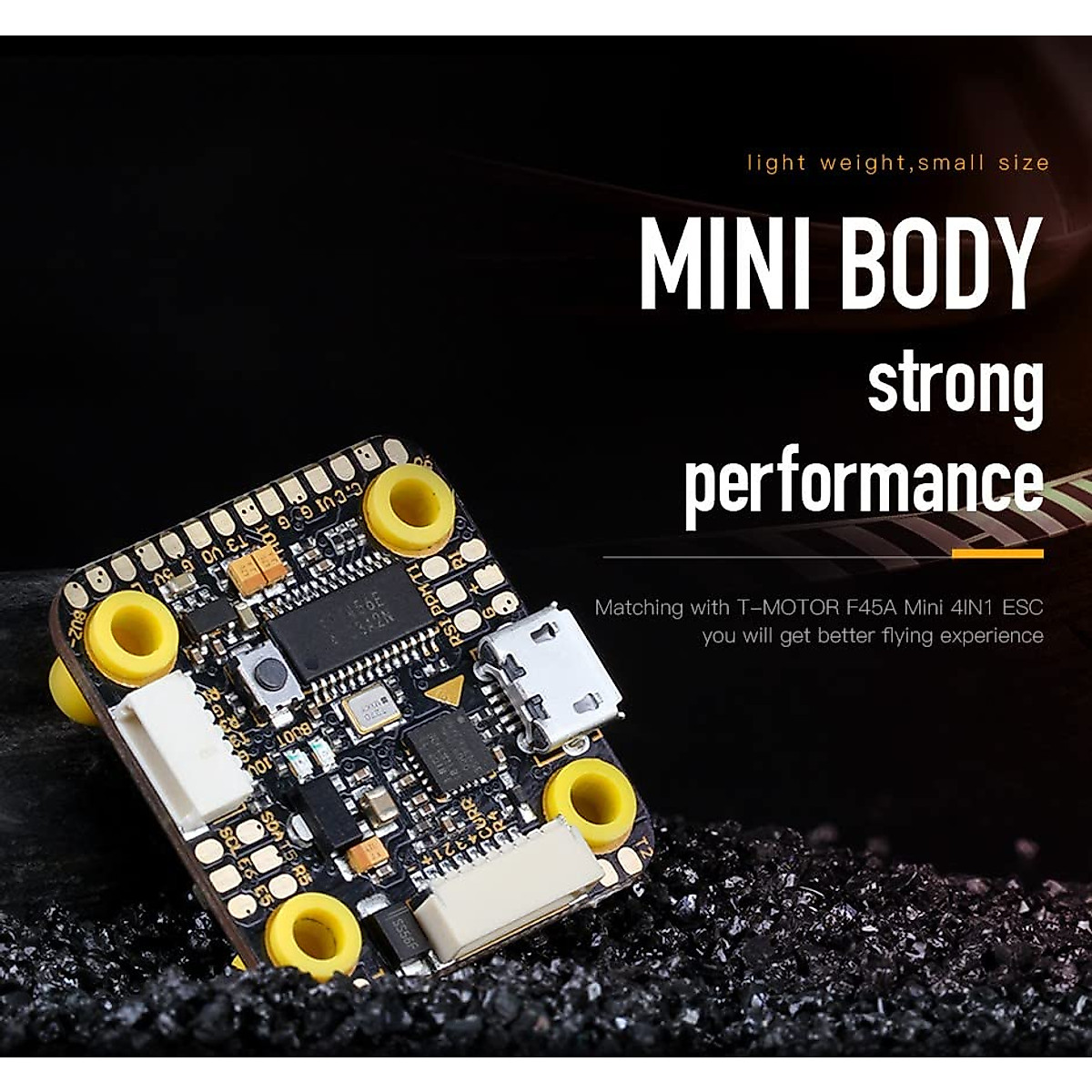 T-MOTOR Mini F7 Stack (Mini F45A+ Mini F7), Flight Control, Flight Controller Stack for FPV Drone Motor