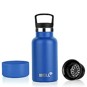 Mollcity Small Water Bottle-12 oz Stainless Steel Vacuum Insulated Water Bottle for Kids-Sports Water Bottle BPA Free for Boys, Girls