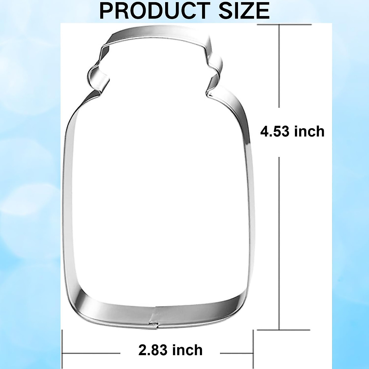 Mason Jar Cookie Cutter Set-4.5 Inch-Biscui Cookie Cutters Fondant Molds for Baby Shower Birthday Wedding Bachelorette