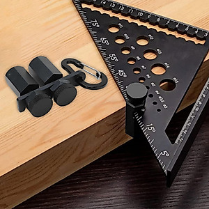 Tall Stair Gauges for Framing Square with Holder and Rafter Lengthen, Framing Square Stops Stair Gauge Knobs for Circular Saw Metal Stair Stringer Layout