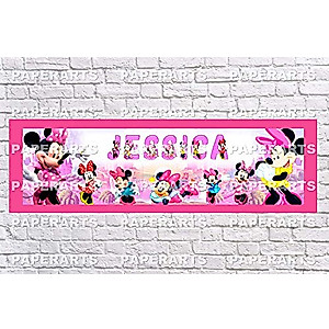 Minnie Mouse #2 - Personalized Birthday Name Poster with Custom Name On it, Border Mat and Frame Options