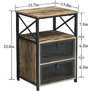 VECELO Night Stand Set of 2, End Side Table with Storage Space and Door,Modern Nightstands for Living Room, Bedroom