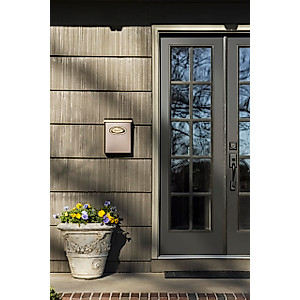 Architectural Mailboxes Designer Lockable Wall Mount Mailbox, Venetian Bronze with Brass