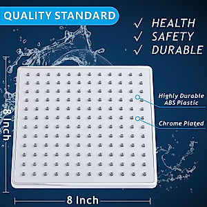 Voolan High Pressure Rain Shower Head, Luxury Modern Look, The Perfect Adjustable Replacement For Your Bathroom Shower Heads, Comfortable Shower Experience Even at Low Water Flow (Chrome)