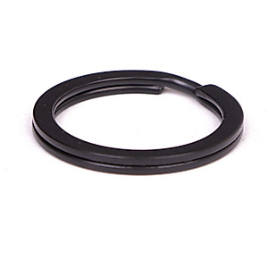 HeeYaa Flat Key Rings 10 Pieces 1 inches Flat Key Rings Metal Keychain Rings Split Keyrings Flat O Ring for Home Car Office Keys Attachment(Black)