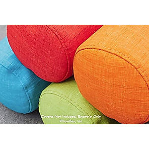 Pillowflex Bolster Pillow - 8" x 34" - Plush Polyester-Filled Insert for Decorative Shams - Comes in a Poly-Cotton Shell - Odorless, Lint, and Dust-Free, No Lumps Stuffing for Pillows (White, Round)