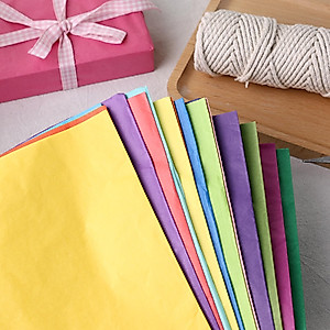 3 otters 120 Sheets Tissue Paper for Gift Bags, Colorful Gift Wrapping Tissue Paper 20x14 Inch Art Craft Paper for Wedding Birthday Party 20 Assorted Colors