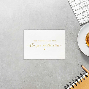 MAGJUCHE See You At The Altar Card, Gold Foil Wedding Day Card To Groom Or Bride, For Husband Cards