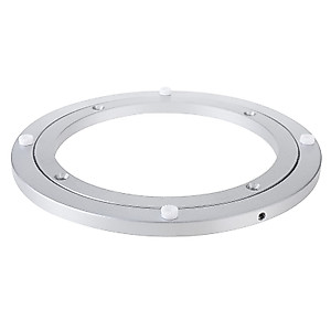 HOMOKUS Lazy Susan Hardware Aluminum Heavy Duty Rotating Turntable Bearing Table Base Round Swivel Plate Hardware for Glass Granite or Dining Table (10 INCH)