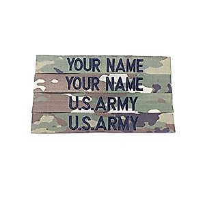 4 Piece Multicam OCP Name Tape & Army Tape, Sew-On (Without Fastener)