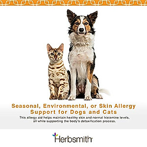 Herbsmith Clear Allerqi – Allergy Aid for Cats & Dogs – Pet Allergy Support – Anti Itch Pills for Dogs & Cats - 90 Tablet