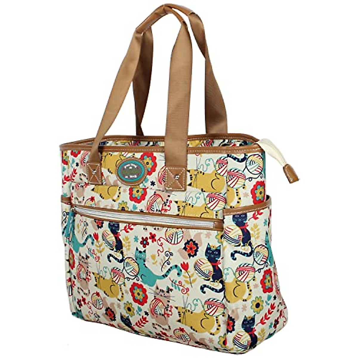Lily Bloom Pattern 14 Inches Handbag for Women, Large Capacity Tote Bag Satchel Shoulder Bag
