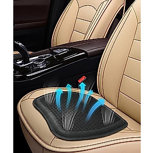 Zlirfy Gel Seat Cushion,Gel Seat Cushion for Long Sitting,Cooling Truck Seat Cushion Breathable Car Seat Cushion,Honeycomb Design Egg Cushion Chair Pad,Seat Cushion for Car,Wheelchair,Home (Black)