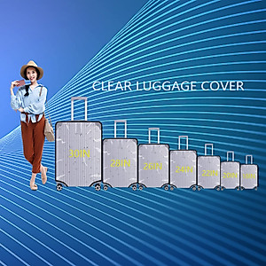 Kinglighten 20 Inch Luggage Cover Protector Bag PVC Clear Plastic Suitcase Cover Protectors Travel Luggage Sleeve Protector