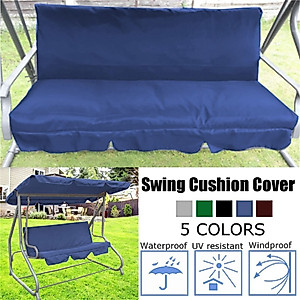 Swing Canopy Replacement Cover and Swing Top Cover 65''x45 Waterproof 3 Seater Swing Awning Canopy Cover Garden Outdoor Patio Swing Sun Shade Cover Replacement Outdoor Furniture, Beige