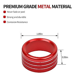 CheroCar for Dodge RAM Aluminum Center Console 4WD Switch Knob Button Cover for 2018-2023 Dodge RAM,Red…