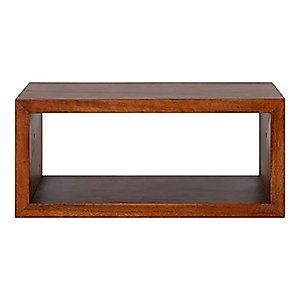 Kate and Laurel Holt Modern Floating Wall Shelf, 18 x 8, Walnut Brown, Chic Rectangular Floating Wood Shelf for Wall