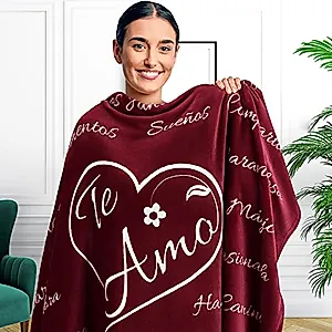 ButterTree Regalos para Mujeres, Gifts for Girlfriend, Girlfriend Gifts, Gifts for Her, Birthday Gifts for Women, Girlfriend Gift, Couples Gift, Throw Blanket 65" × 50" (Merlot Red)