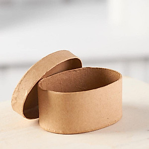 Factory Direct Craft Pack of 24 Paper Mache Oval Boxes - Small Premade Blank Cardboard Boxes with Lids to Paint, Decoupage, and Decorate for Favors, Gifts, Jewelry, and Crafts (3-1/2" x 2-1/2")