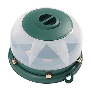 DYNAMI 7-in-1 Cereal Storage Container, Double Layer 360° Rotating Grain Storage Food Dispenser,Large 19Lbs Airtight Food Storage Container for Grain, Beans, Rice (Dark Green)