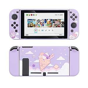 GeekShare Protective Case for Switch, Soft TPU Slim Case Cover Compatible with Nintendo Switch Console and Joy-Con (Ice Cream Cat)