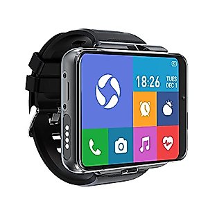 4G Smart Watch Phone, Android 9.0 MTK6761 Quad Core 4GB+64GB Smartwatch 2.88" Large Screen Men Watch 2300mAh 5.0MP+13.0MP Dual Camera Face Unlock IP67 Waterproof Fitness Activity Tracker (Black)