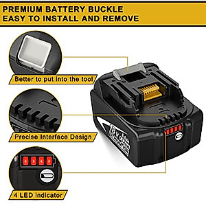 Upgraded to 6.0Ah BL1860B Replacement Battery Compatible with Makita 18V Battery Lithium Ion BL1860 BL1850 BL1850B BL1840 BL1840B BL1830 BL1830B BL1815 BL1815B LXT-400