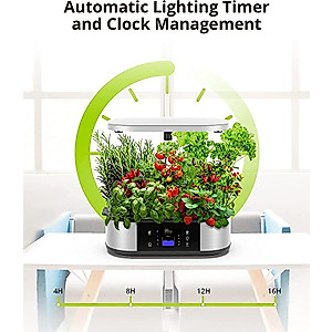Hydroponics Growing System, SXYCMY Growing Plants up to 30 Inches with Powerful 30W 120 LED Grow Light, Silent Pump, Automatic Timer for Home Kitchen Gardening, APP & WiFi Remote Control