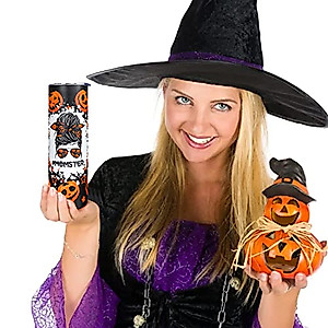 Ceovfoi Halloween Pumpkin Tumbler with Lid and Straw,Gothe 20oz Skinny Tumbler Coffee Travel Mug Cups Halloween Decor