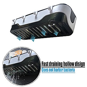 Potenco Shower Caddy Shelf Organizer Storage 2 Pack, Wall Adhesive Shower Holder for Shampoo No Drilling, Rustproof Storage Rack Shower Shelf Suction Removable for Bathroom Kitchen Bedroom