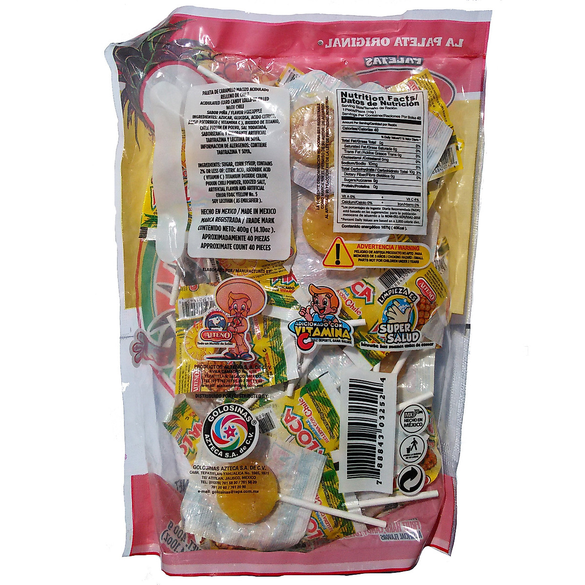 Alteno Super Pina Loca (Pineapple with Chili Lollipop) (40 Pieces)