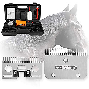 BEETRO 19 and 21 Teeth Horse Shears Replacement Blades, Professional Stainless Steel Clipper Blades for Horse Equine Goat Pony Cattle