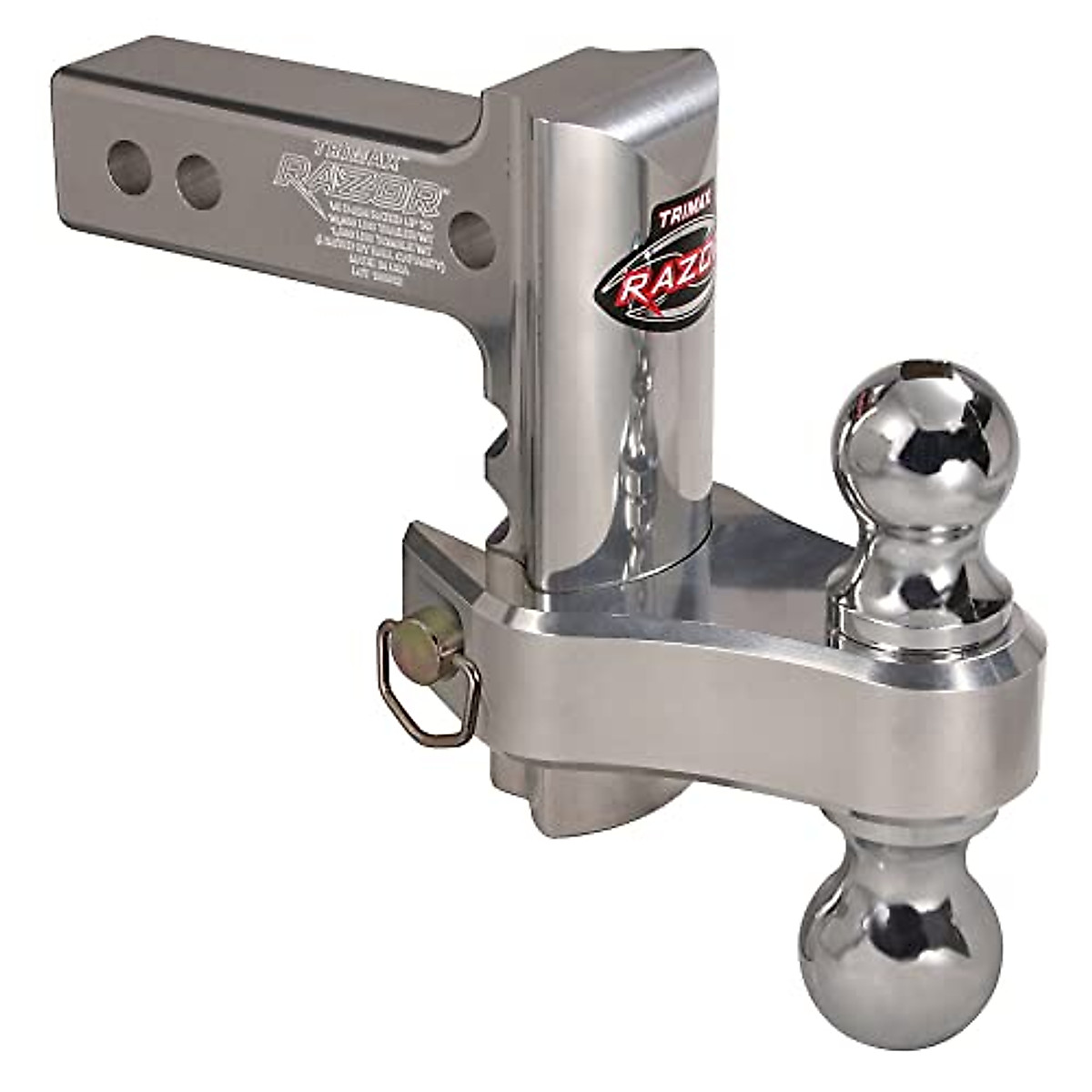 Trimax TRZ6ALRP 6" Aluminum Adjustable Hitch with Dual Hitch Ball and Receiver Adjustment Pin