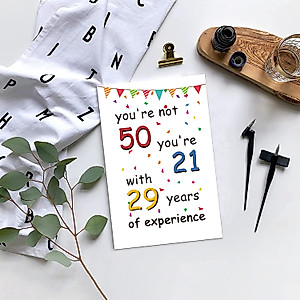 Funny 50th Birthday Card, Humorous 50 Years Old Bday Card, Unique 50th B-day Card for Mom Dad Sister Aunt...