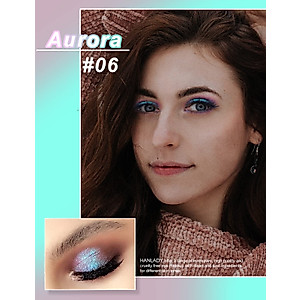 HANLADY Chameleon Eyeshadow Liquid Glitter Eye Makeup, Glitter Eyeshadow Intense Color Shifting Long Lasting with No Creasing, Quicky Dry & High Pigmented Shimmer Eye Shadow, 3+6