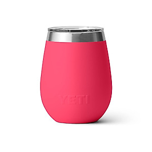 YETI Rambler 10 oz Wine Tumbler, Vacuum Insulated, Stainless Steel with MagSlider Lid, Bimini Pink