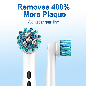 WuYan 16pcs Replacement Brush Heads Compatible with Oral b Electric Toothbrush, Angled Bristles for Deeper Plaque Removal